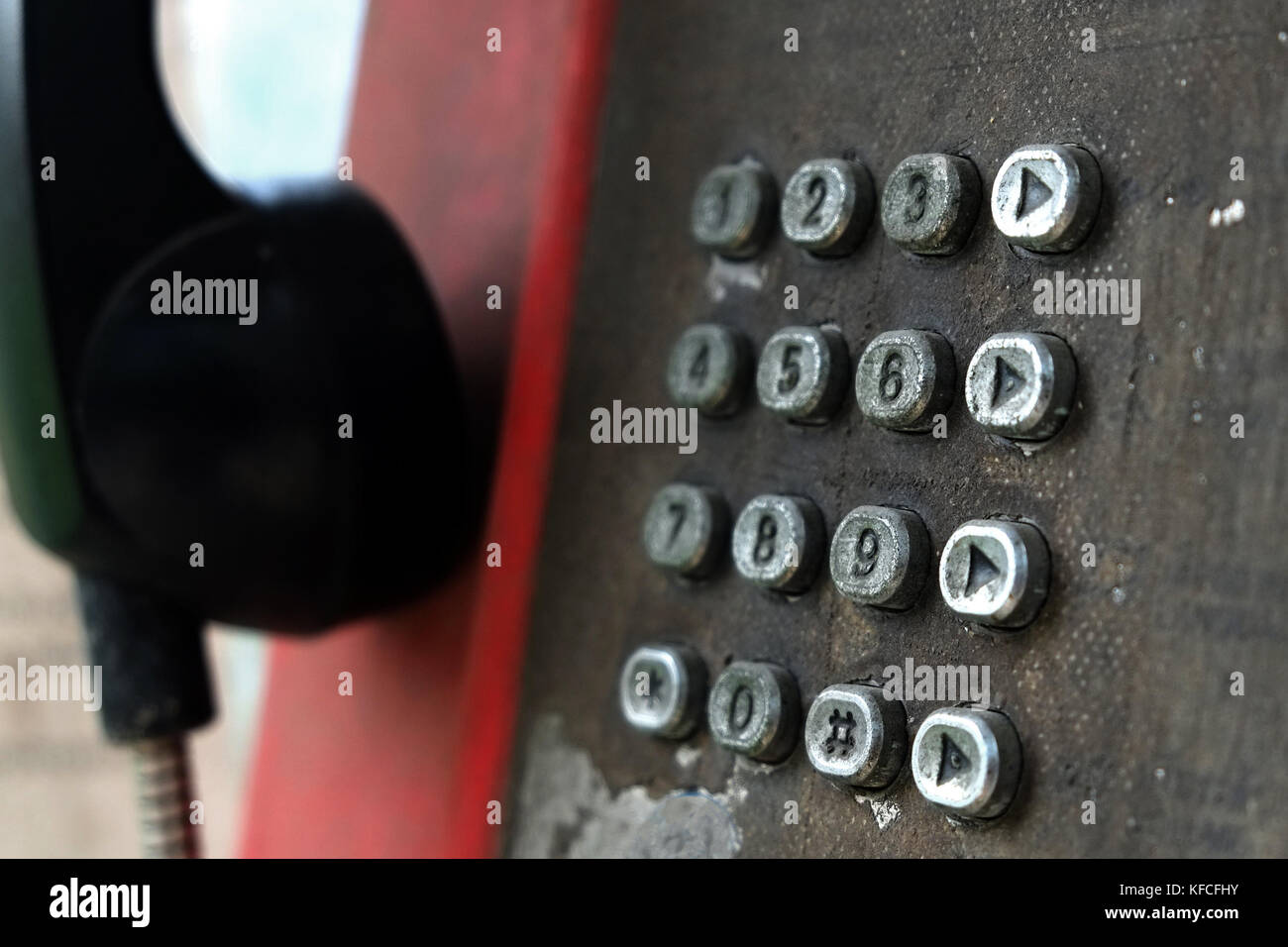 Old payphone public keypad numbers Stock Photo - Alamy