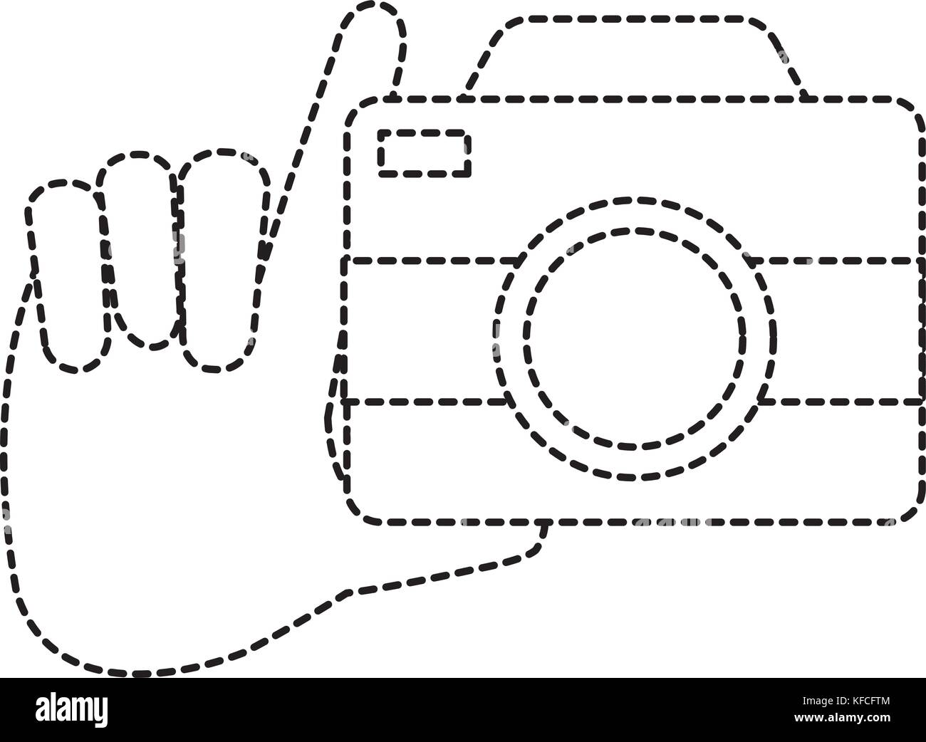 hand with camera photographic vector illustration design Stock Vector ...