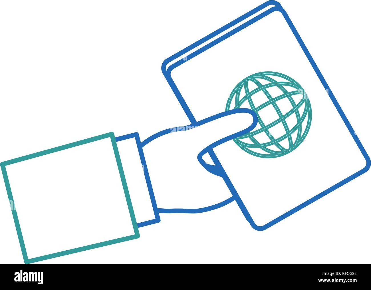 hand human with passport document vector illustration design Stock ...