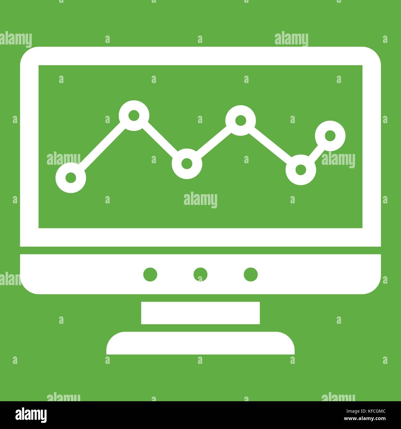 Graph in computer screen icon green Stock Vector Image & Art - Alamy