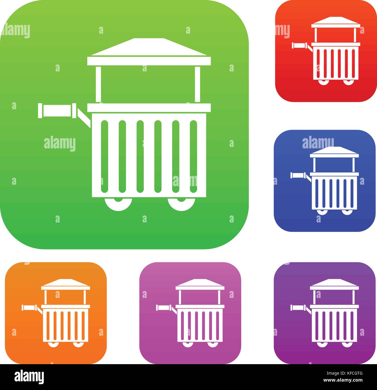 Street food cart set color collection Stock Vector Image & Art - Alamy