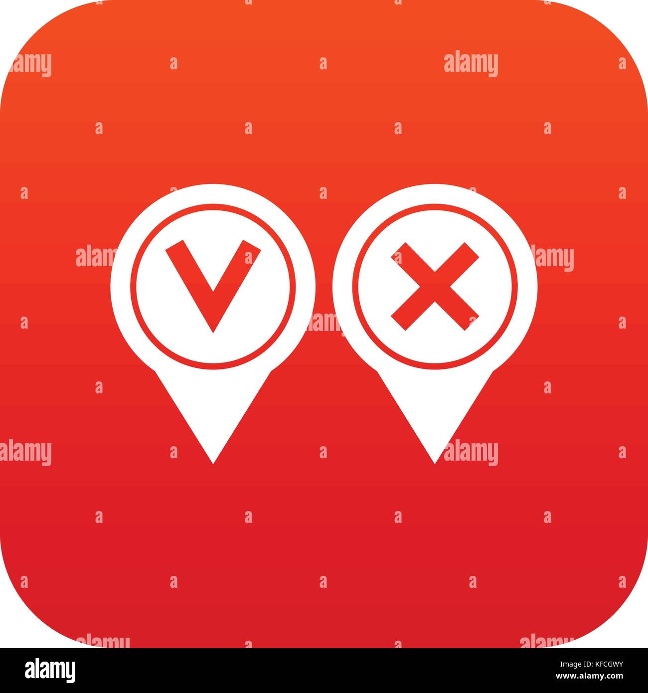 Tick affirmative and negative icon digital red Stock Vector Image & Art ...