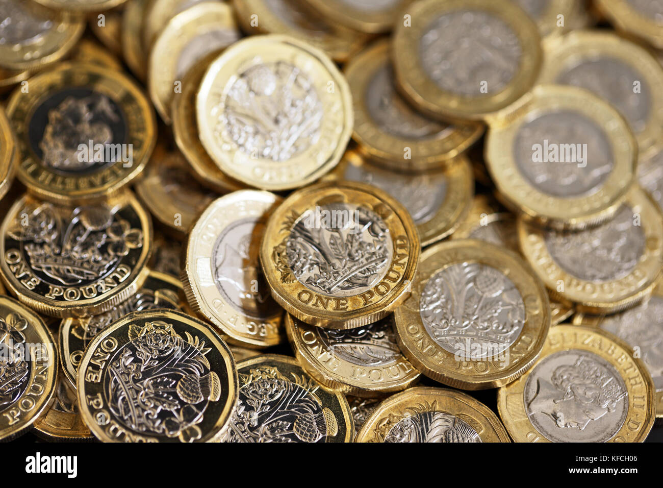 One pound coins Stock Photo - Alamy