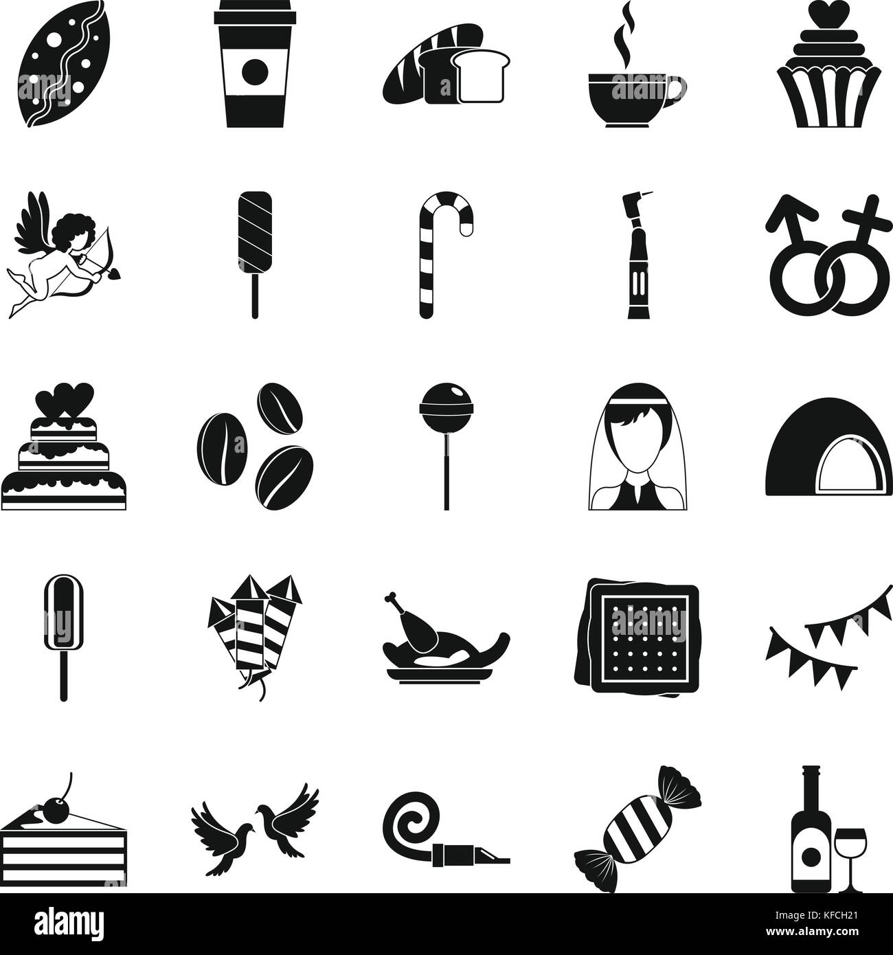 Sugary food icons set, simple style Stock Vector Image & Art - Alamy