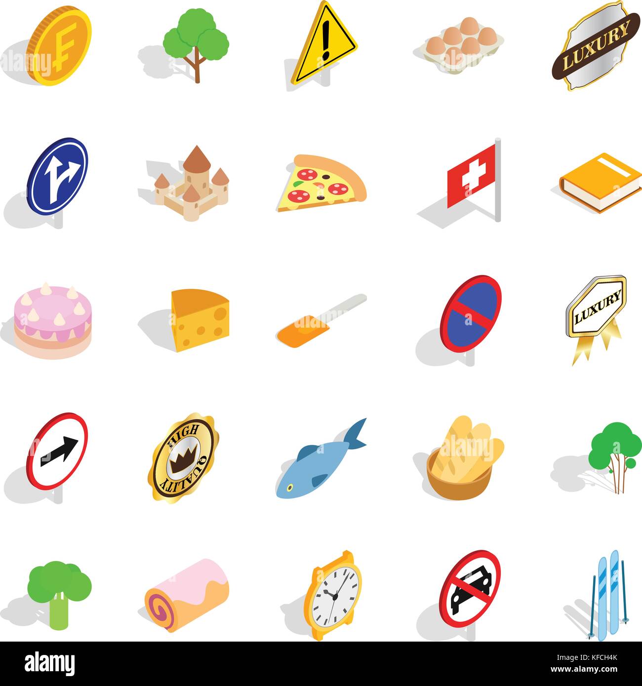 Swiss icons set, isometric style Stock Vector Image & Art - Alamy