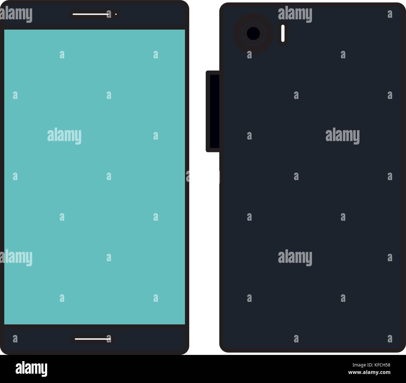 smartphone front and back vector illustration design Stock Vector Image ...