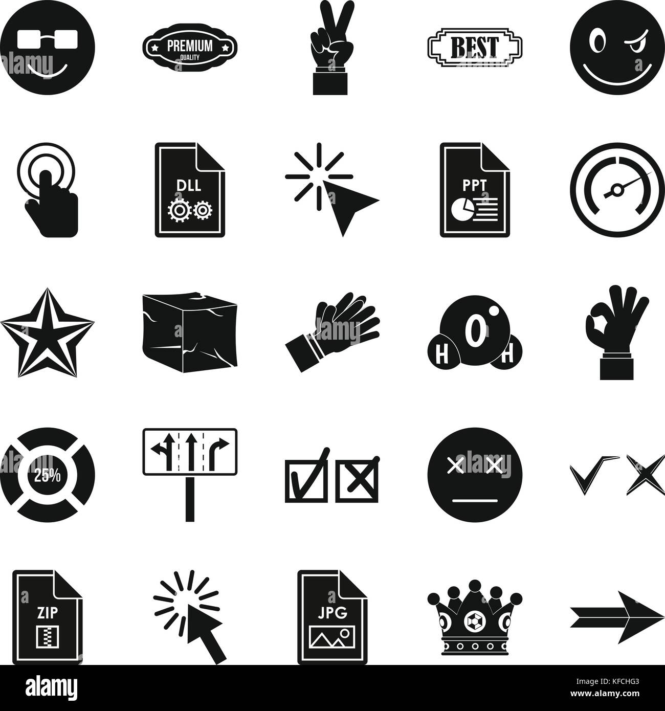 Symbol icons set, simple style Stock Vector Image & Art - Alamy