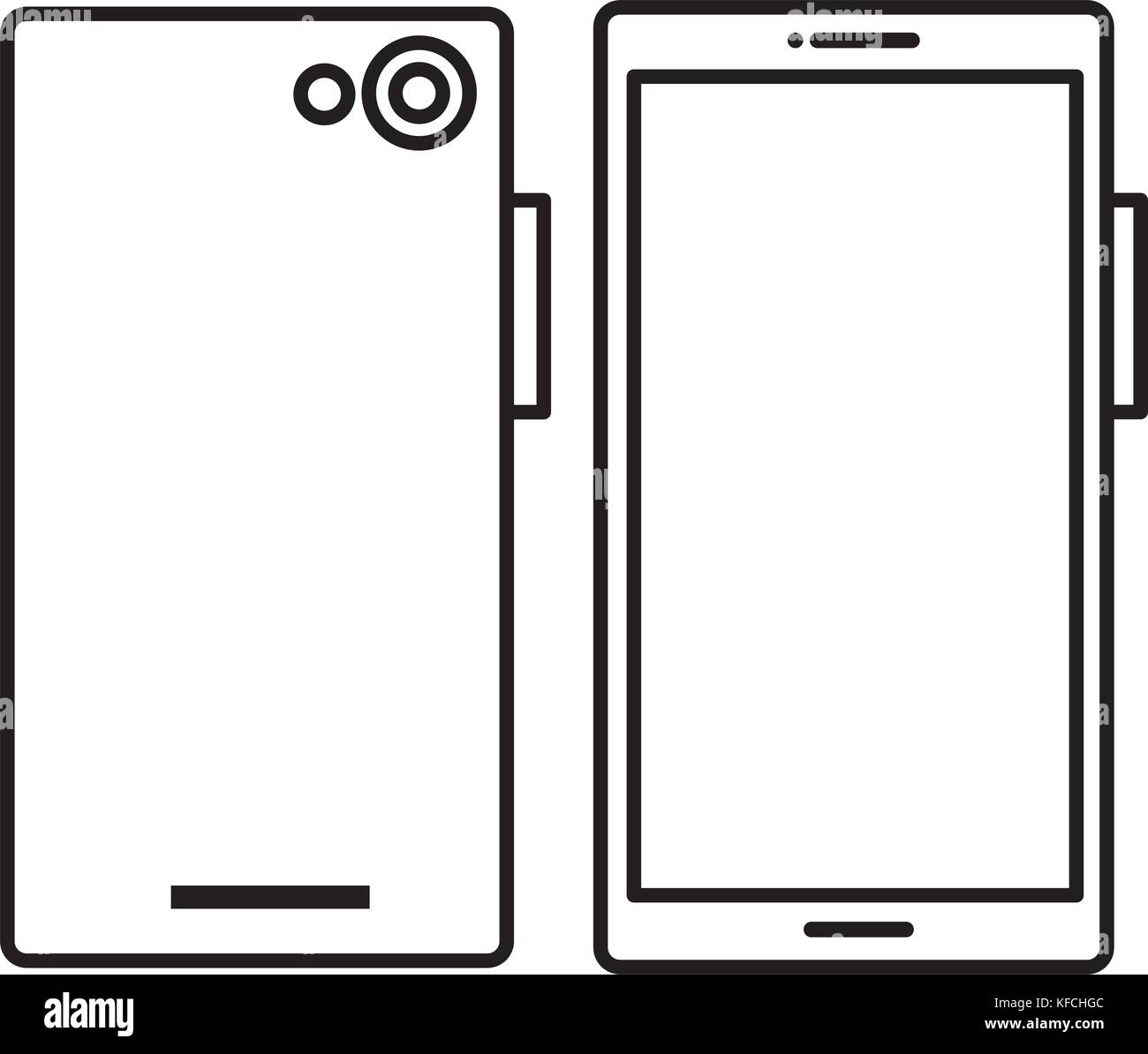 smartphone front and back vector illustration design Stock Vector Image ...