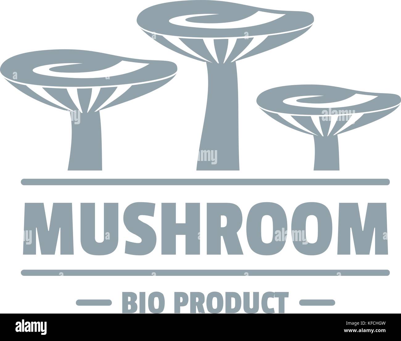 Mushroom bio organic logo, simple gray style Stock Vector Image & Art ...
