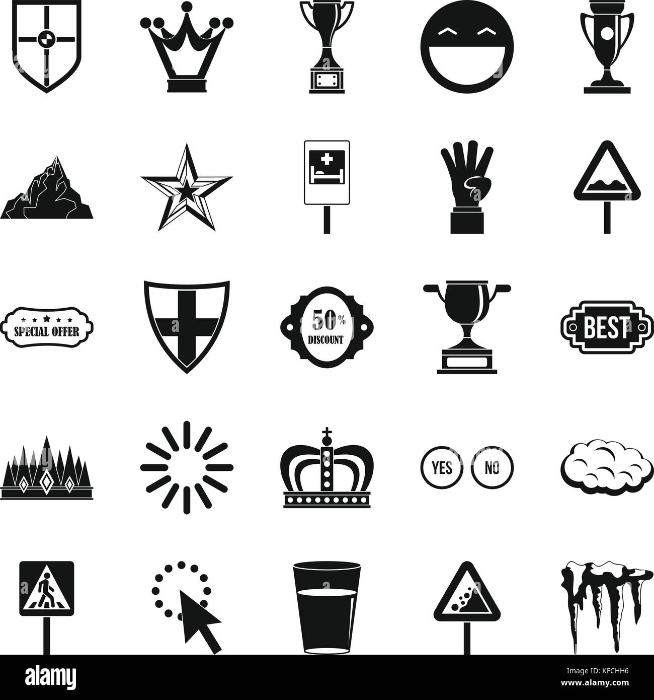 Emblem icons set, simple style Stock Vector Image & Art - Alamy
