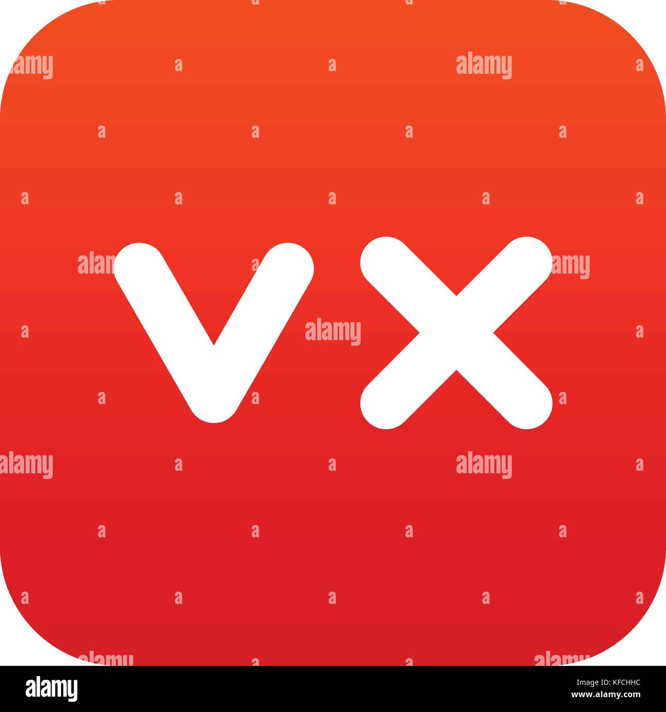 Fat tick and cross icon digital red Stock Vector Image & Art - Alamy