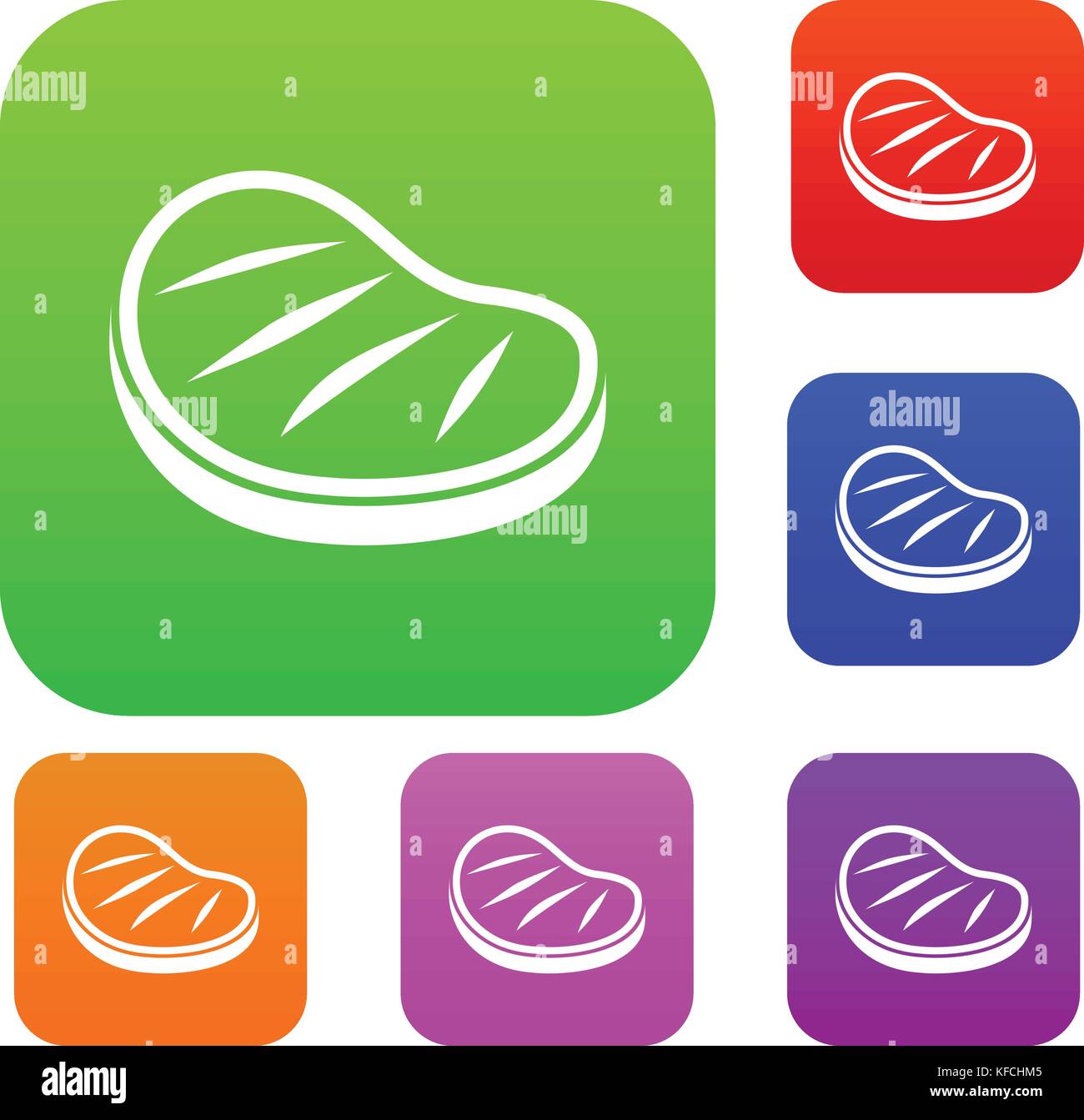 Beef steak set color collection Stock Vector Image & Art - Alamy
