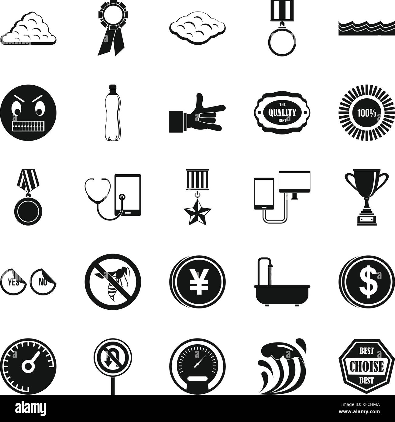 Sample icons set, simple style Stock Vector Image & Art - Alamy