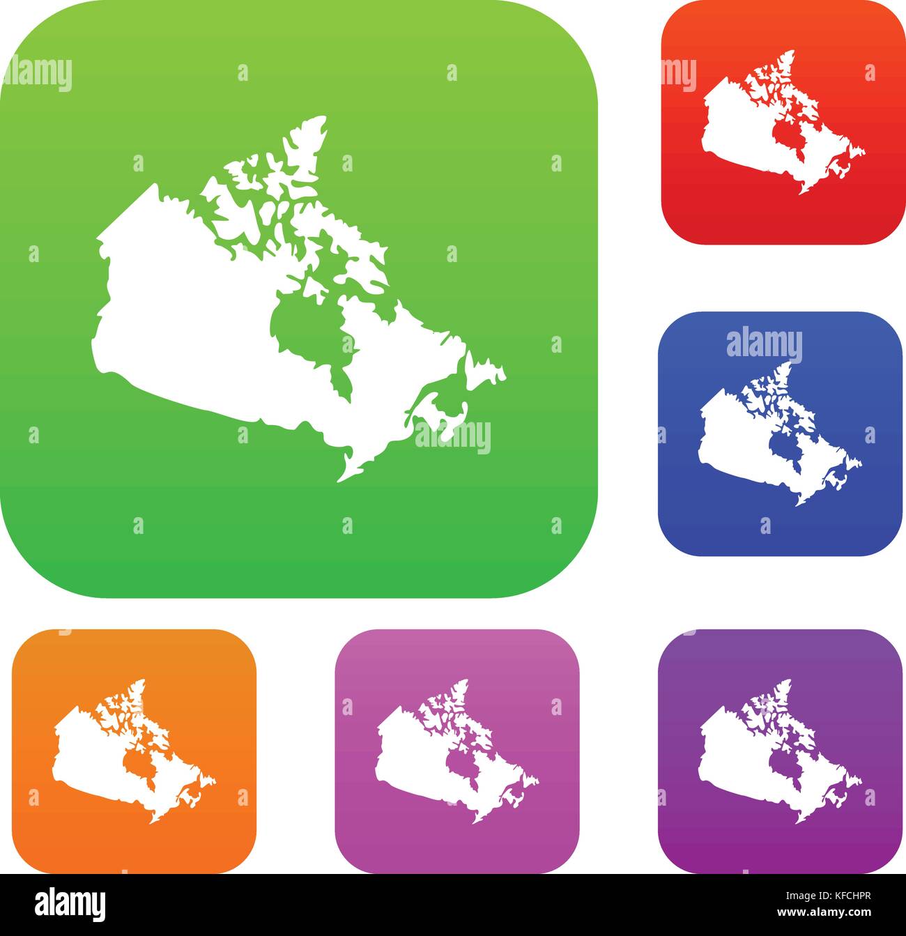 Canada map set color collection Stock Vector Image & Art - Alamy