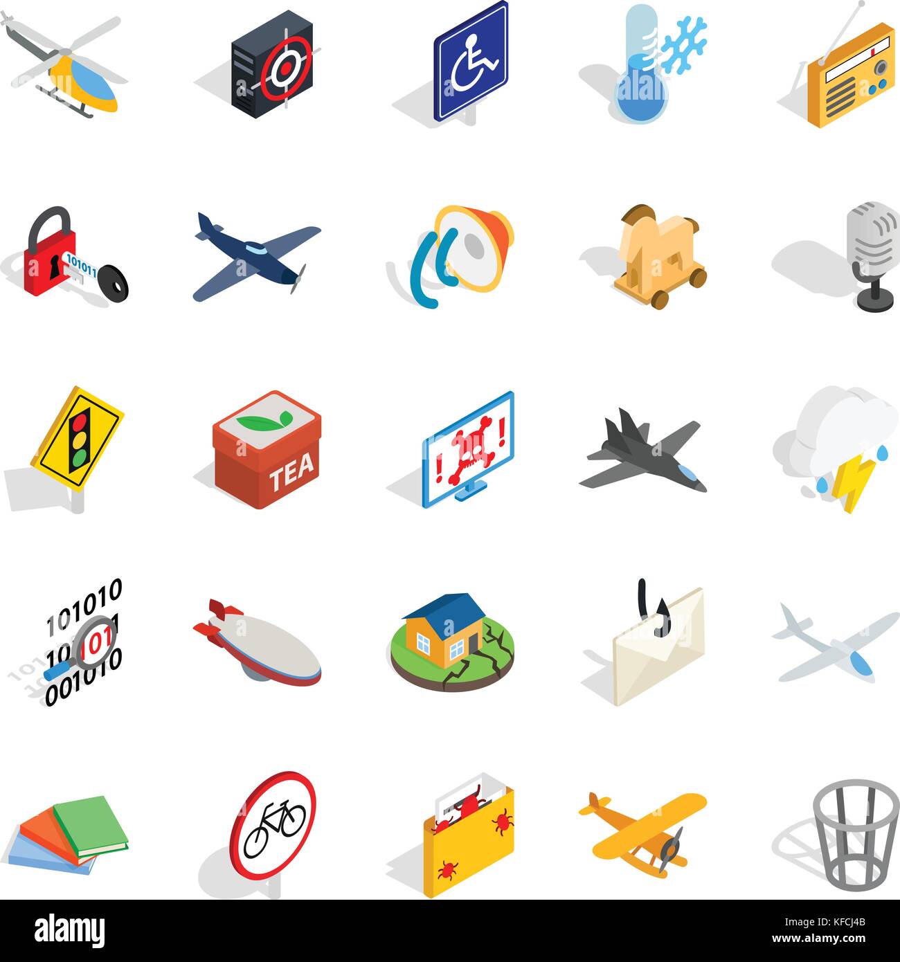 City symbol icons set, isometric style Stock Vector Image & Art - Alamy