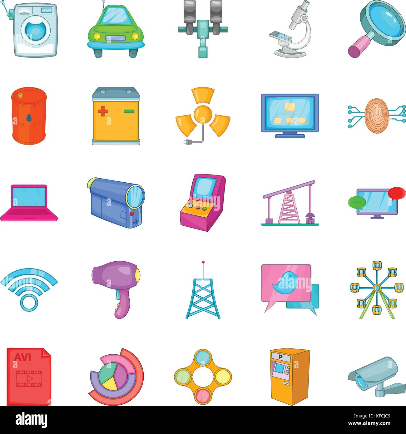 Net icons set, cartoon style Stock Vector Image & Art - Alamy