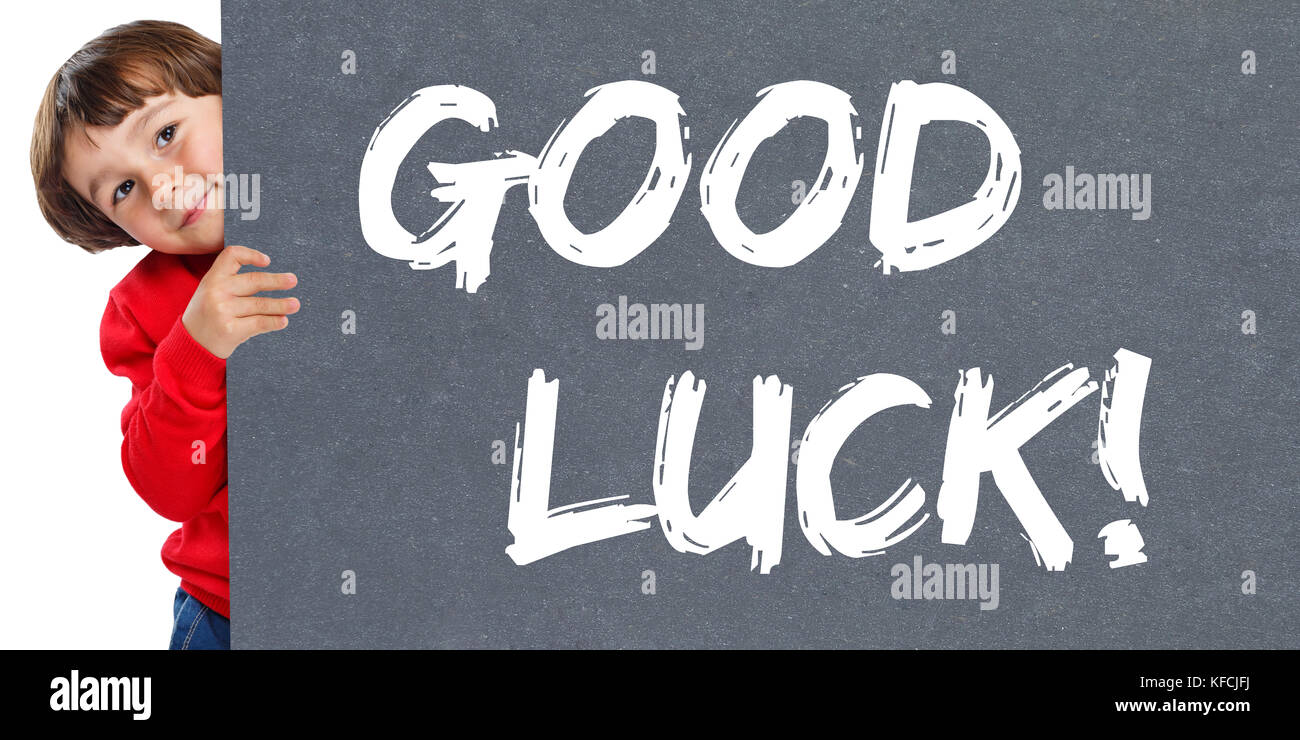 Good luck success successful test wish wishing child kid young little ...