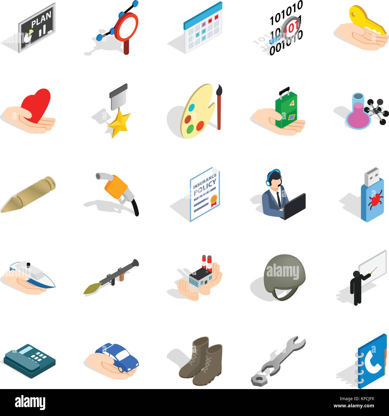 City system icons set, isometric style Stock Vector Image & Art - Alamy