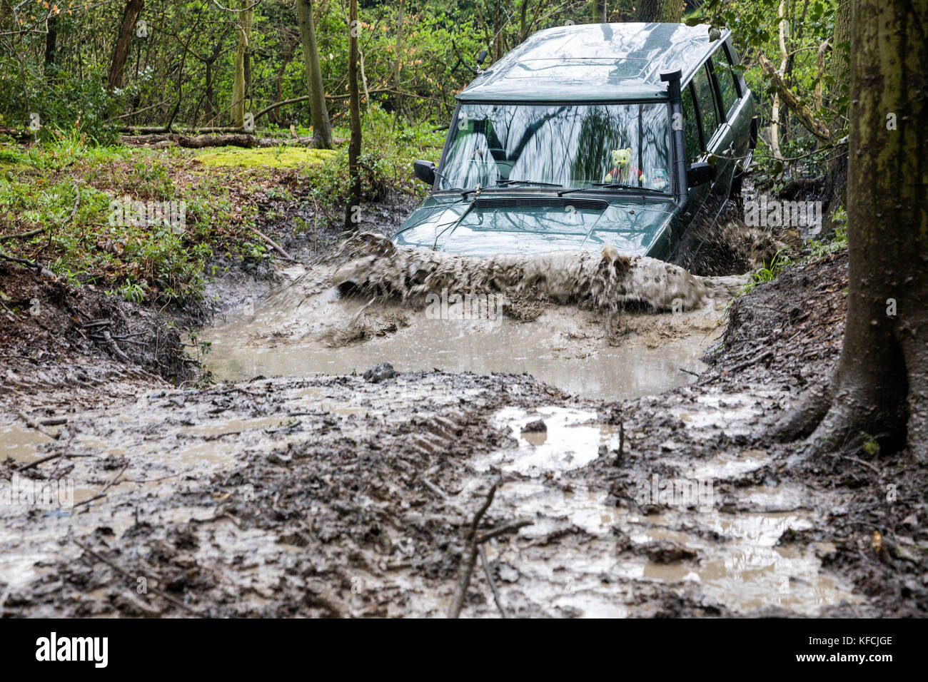 Offroad Range Rover Deep in Mud Stock Photo - Alamy