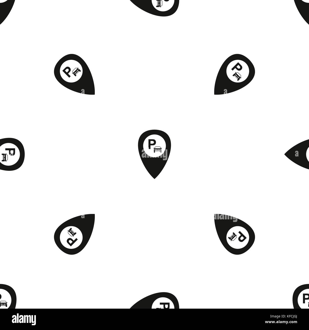 Map pointer with car parking pattern seamless black Stock Vector Image ...