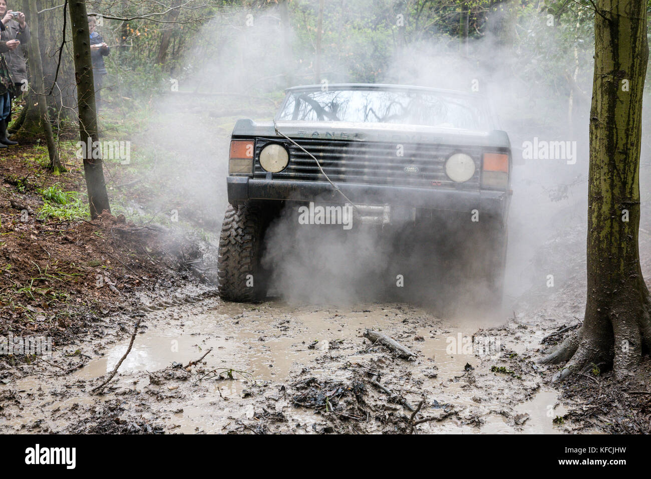 Offroad Range Rover Deep in Mud Stock Photo - Alamy