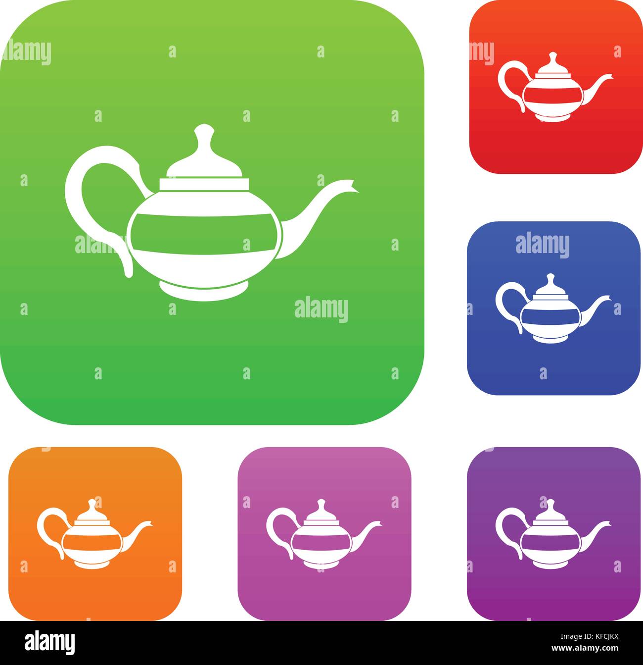 Teapot set color collection Stock Vector Image & Art - Alamy