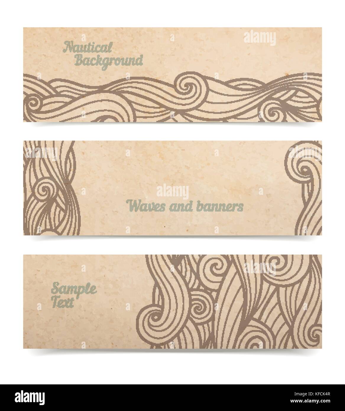 Ocean waves set hand Cut Out Stock Images & Pictures - Alamy