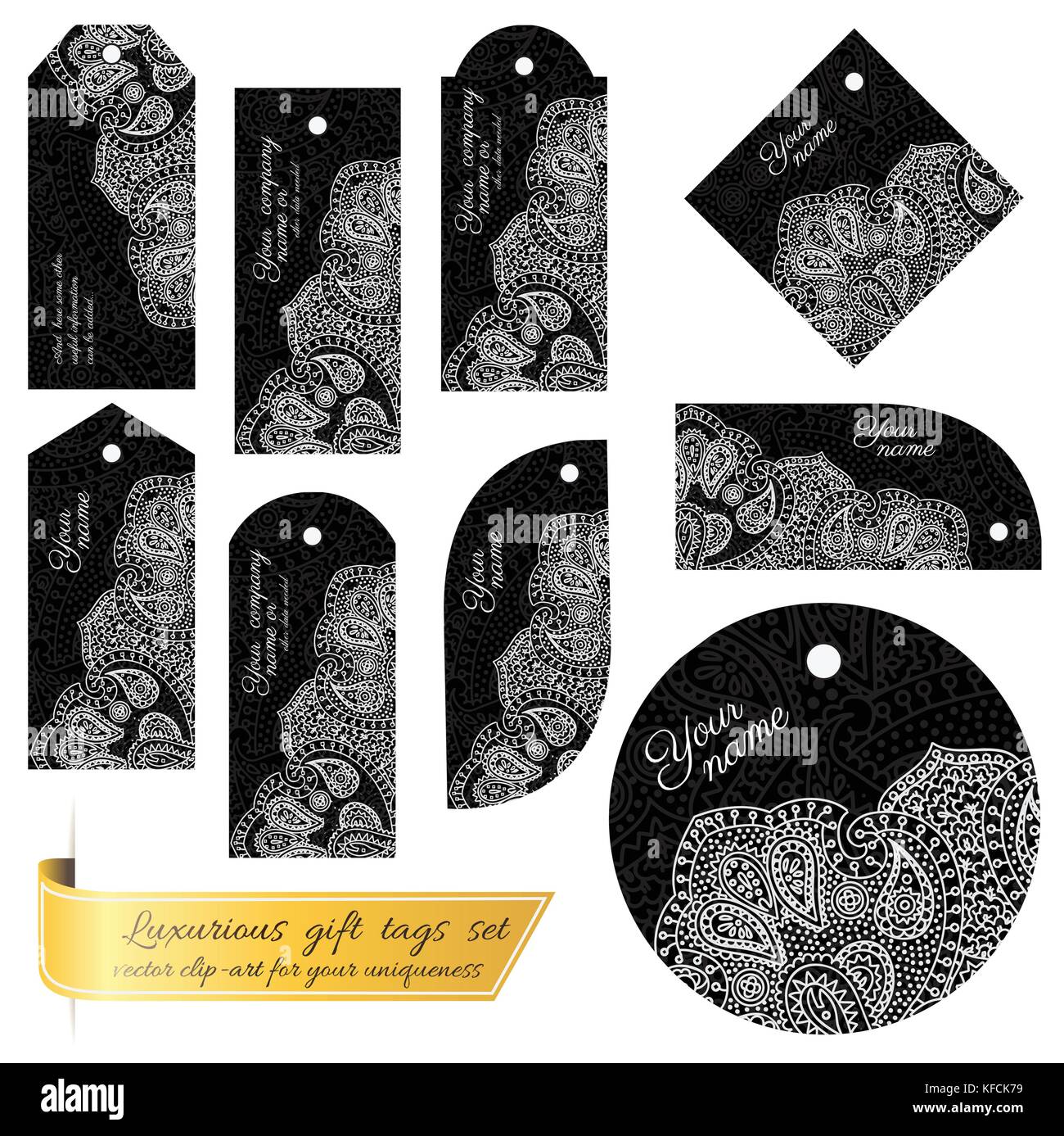 luxurious lace tag set for gifts and goods Stock Vector Image & Art - Alamy