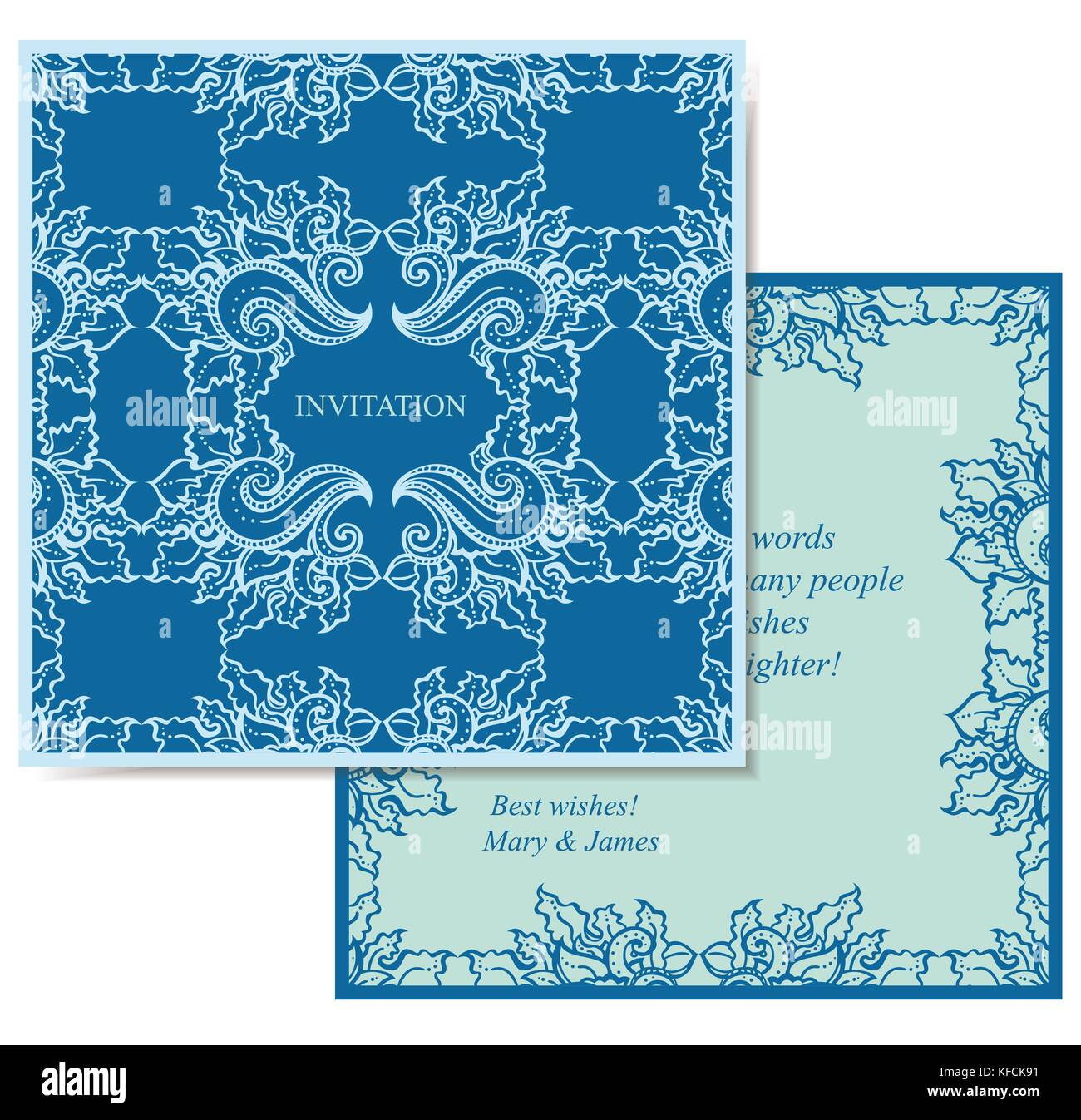 Square invitation template - back and front Stock Vector Image & Art ...