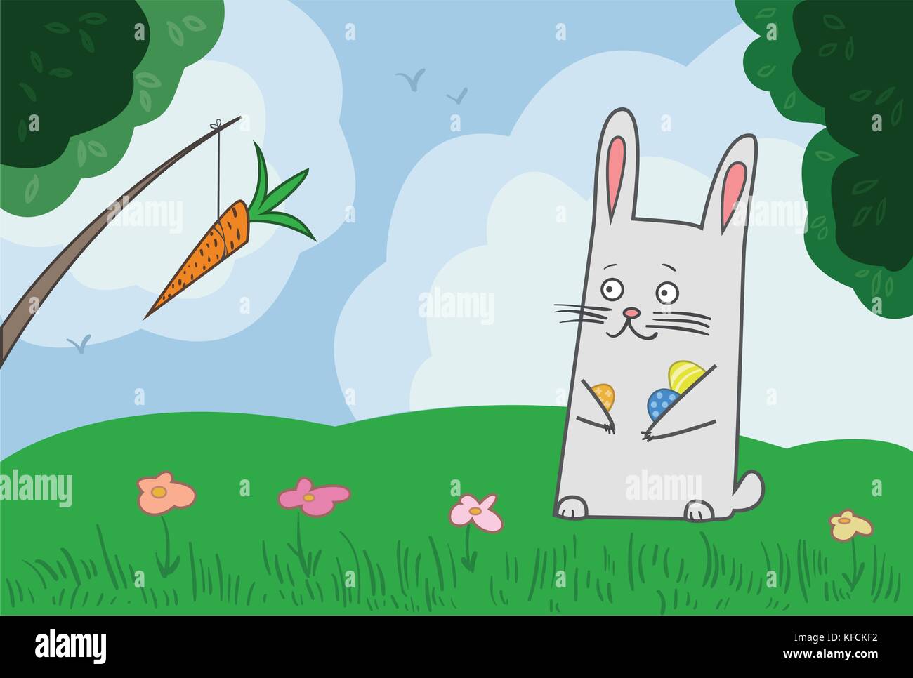 Rabbit carrot grass Stock Vector Images - Alamy