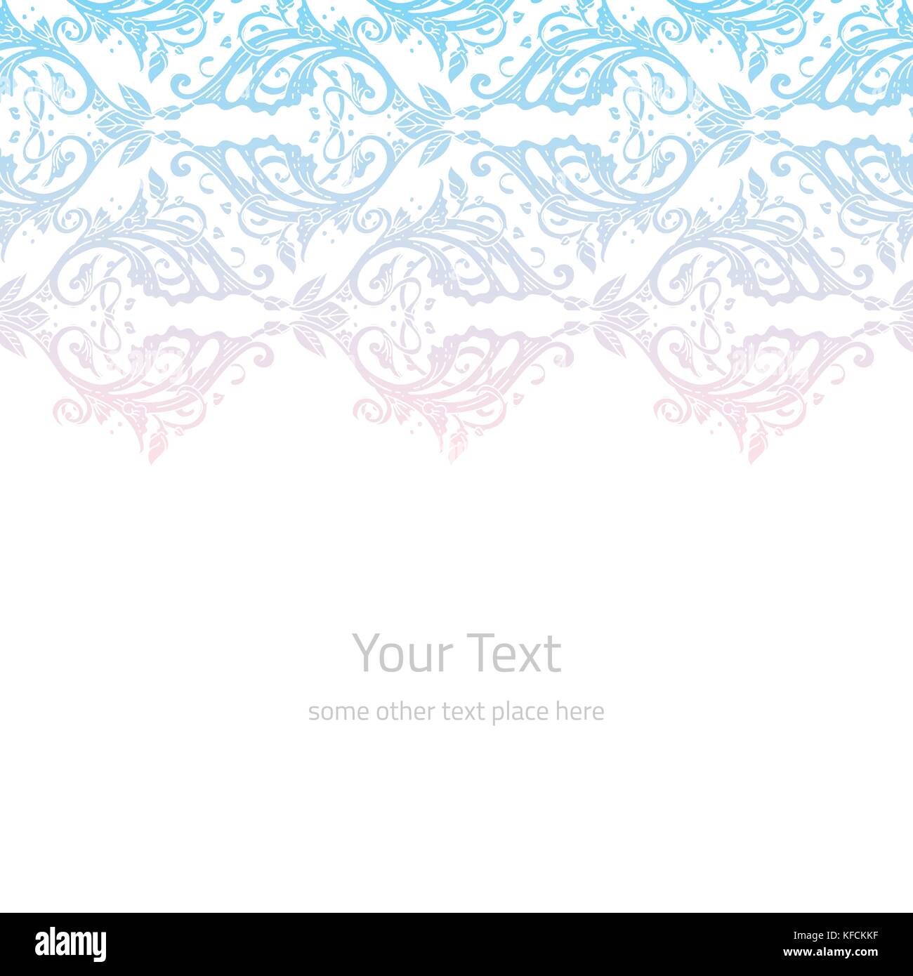 Vector ornate border boho background with copy space isolated on white ...