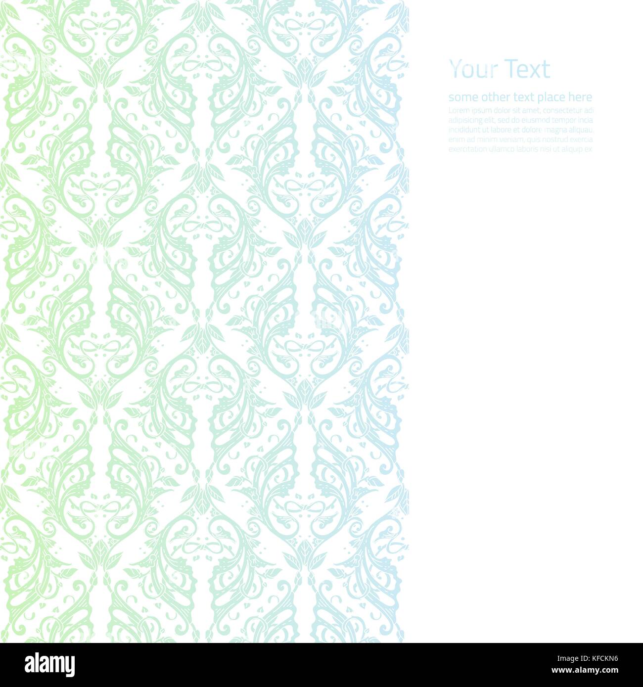 Vector ornate border boho background with copy space isolated on white ...