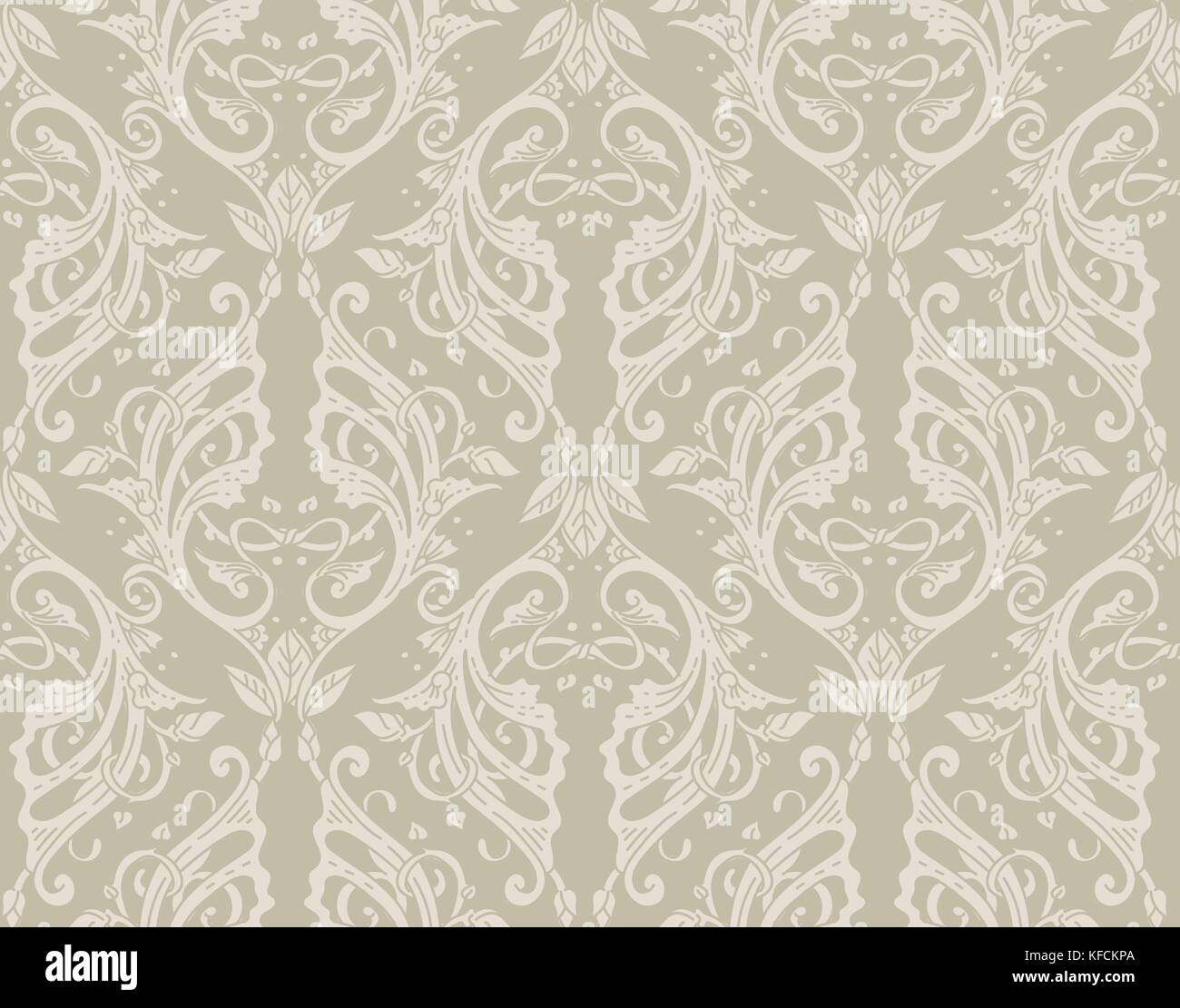 Floral seamless pattern - vector illustration of detailed ornament of ...