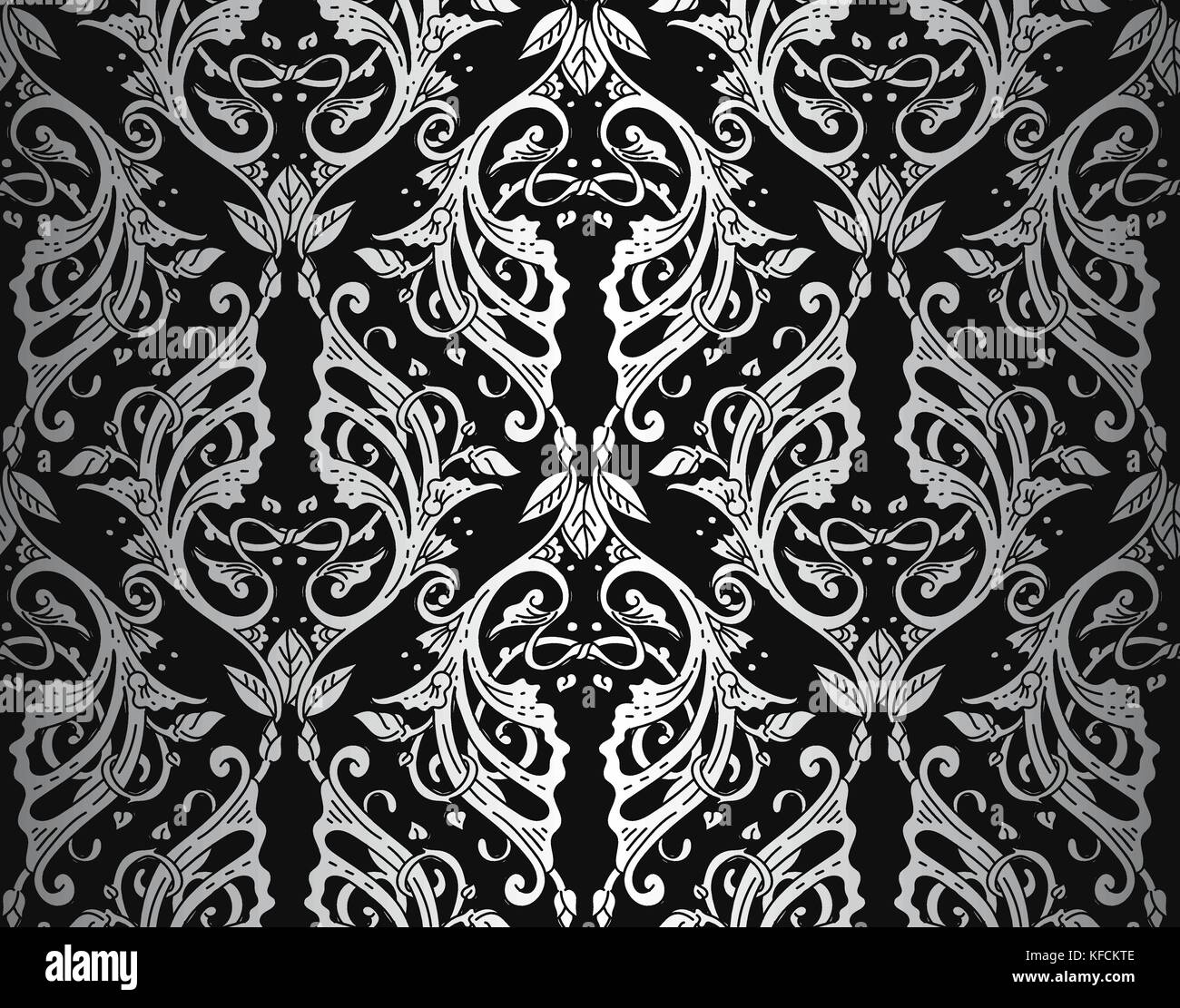 Vector illustration of vintage Victorian ornate wallpaper with luxury ...