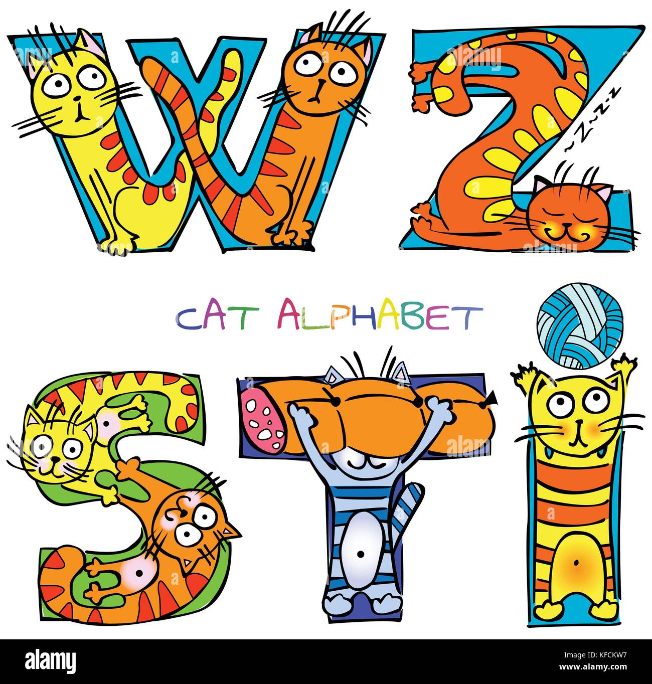 cat alphabet i s t w z Stock Vector Image & Art - Alamy