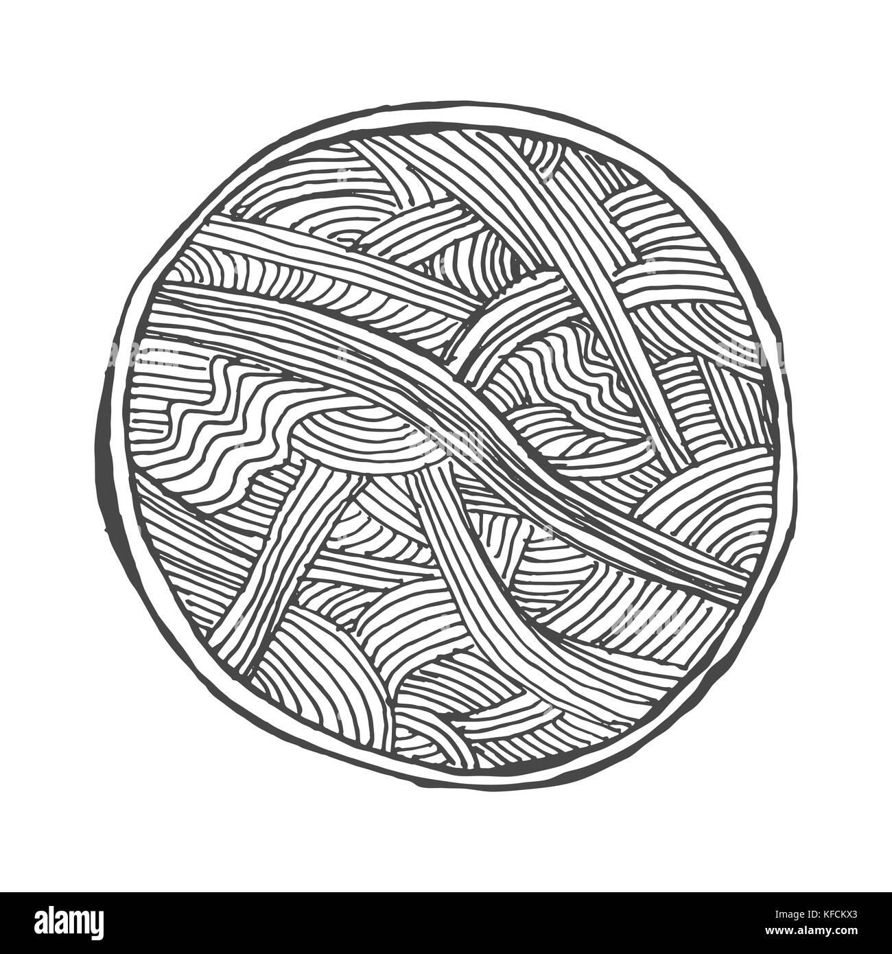 Vector illustration of abstract waved pattern, round vignette ...