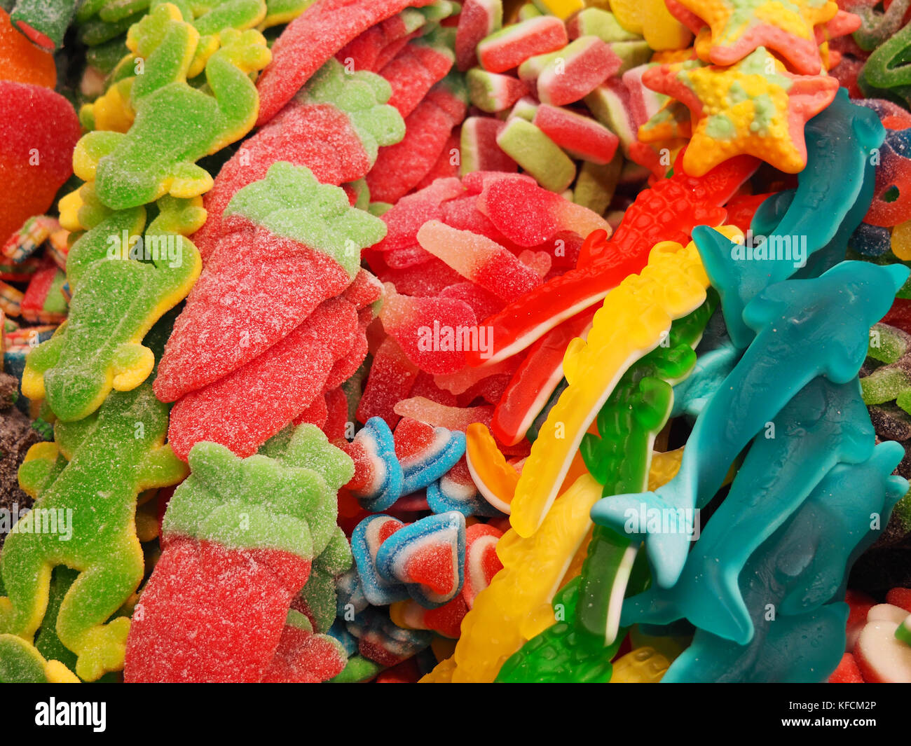 Assortment of colorful candies at the market Stock Photo - Alamy