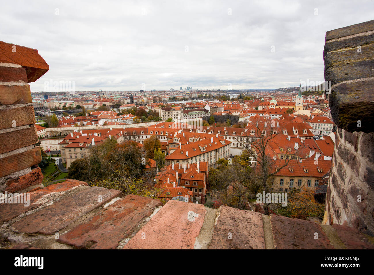 City view prague castle roofs view prague castle view hi-res stock ...