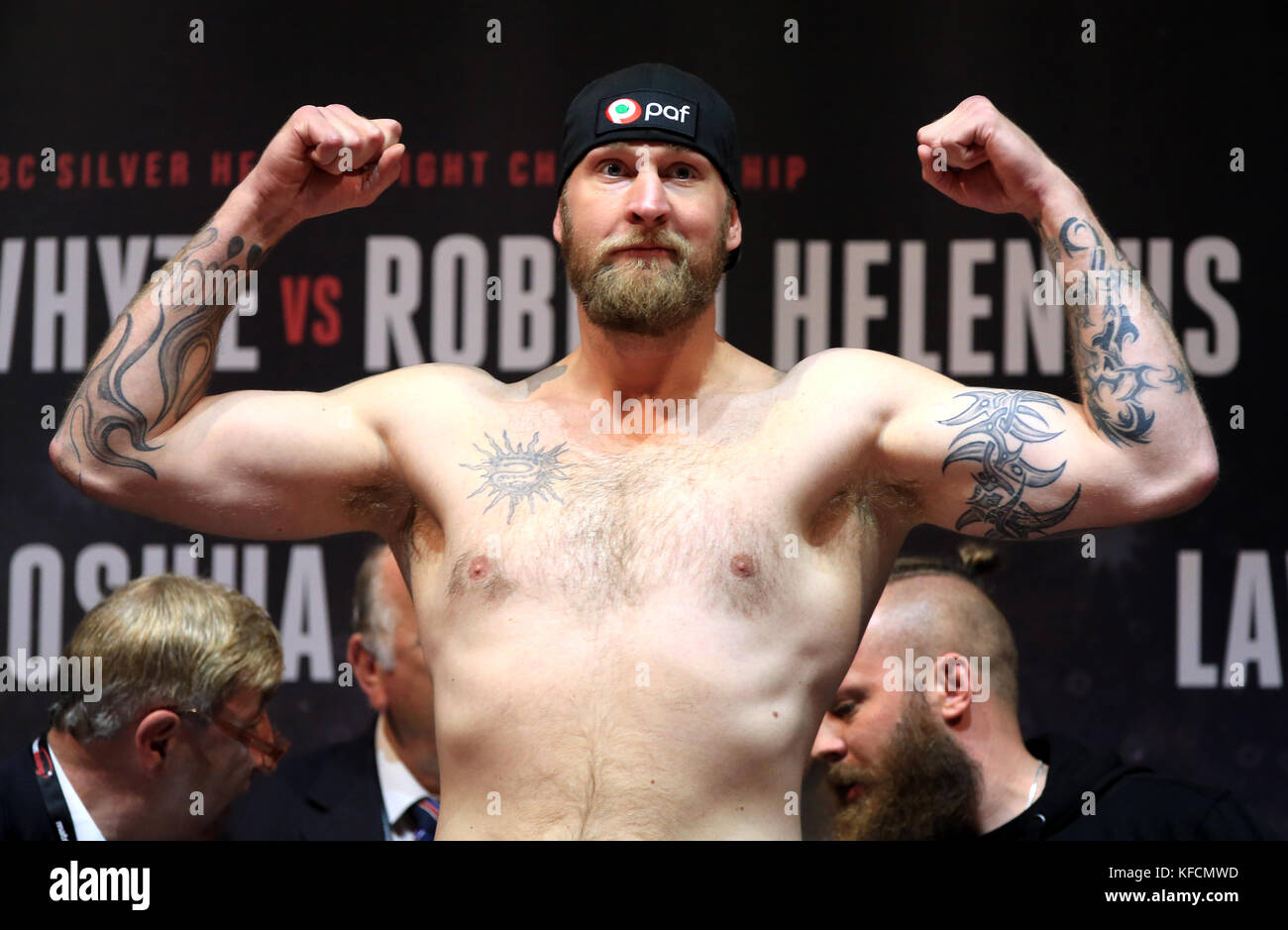 Robert Helenius during the weigh-in at Motorpoint Arena Cardiff. PRESS ...