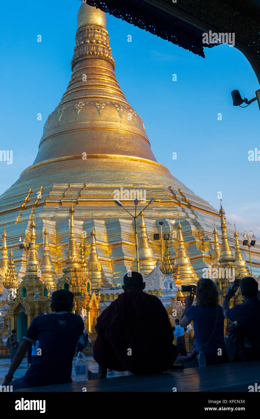 Myanmar (formerly Burma). Yangon. (Rangoon). The great stupa of ...