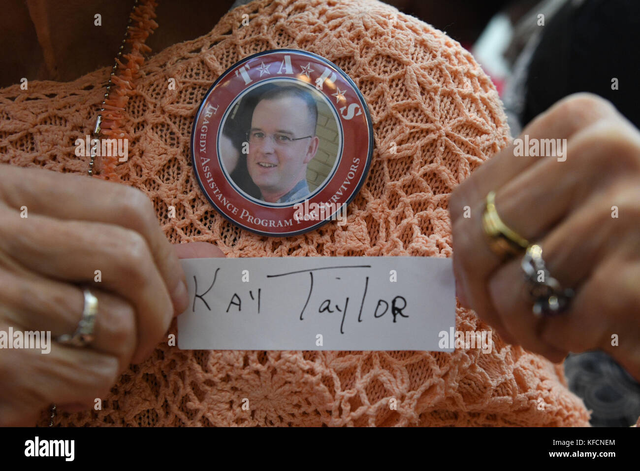 Kay Taylor (left) from Tampa, Florida at a Tragedy Assistance Program ...