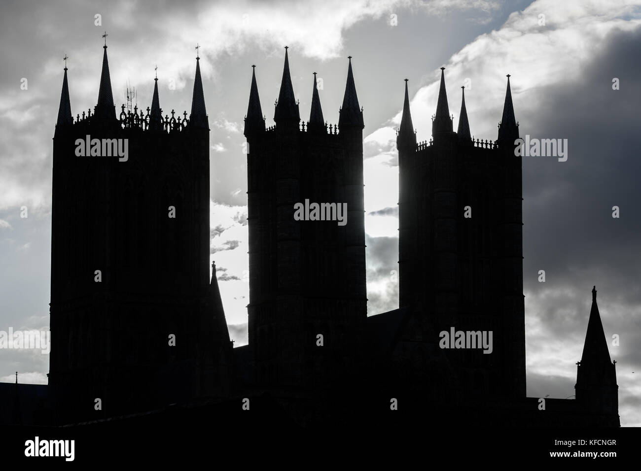 The central tower (on the left) with the two western towers (on the ...