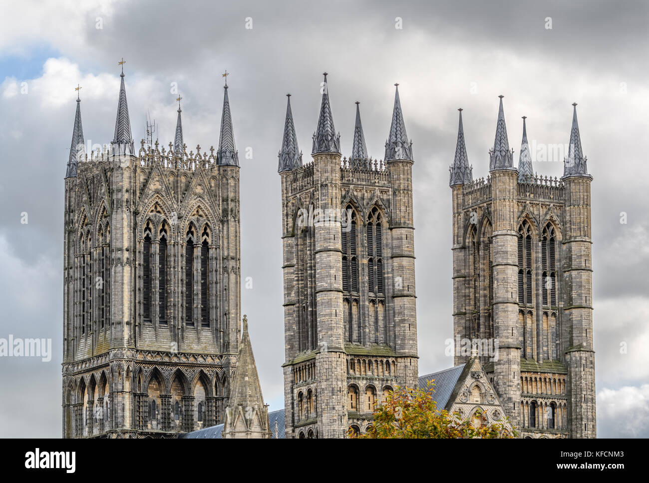 The central tower (on the left) with the two western towers (on the ...