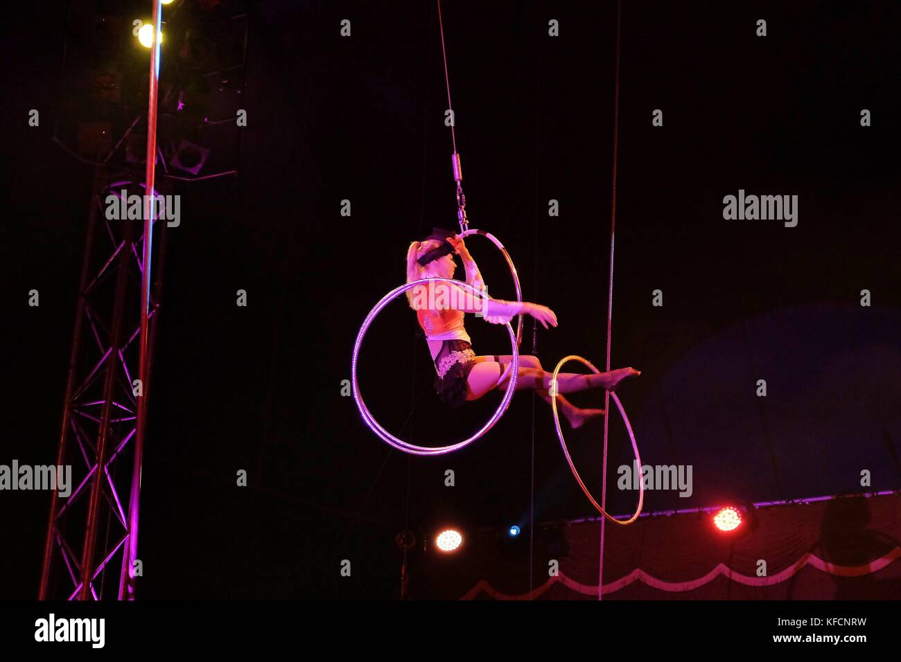 circus performers hoola hoop Stock Photo - Alamy