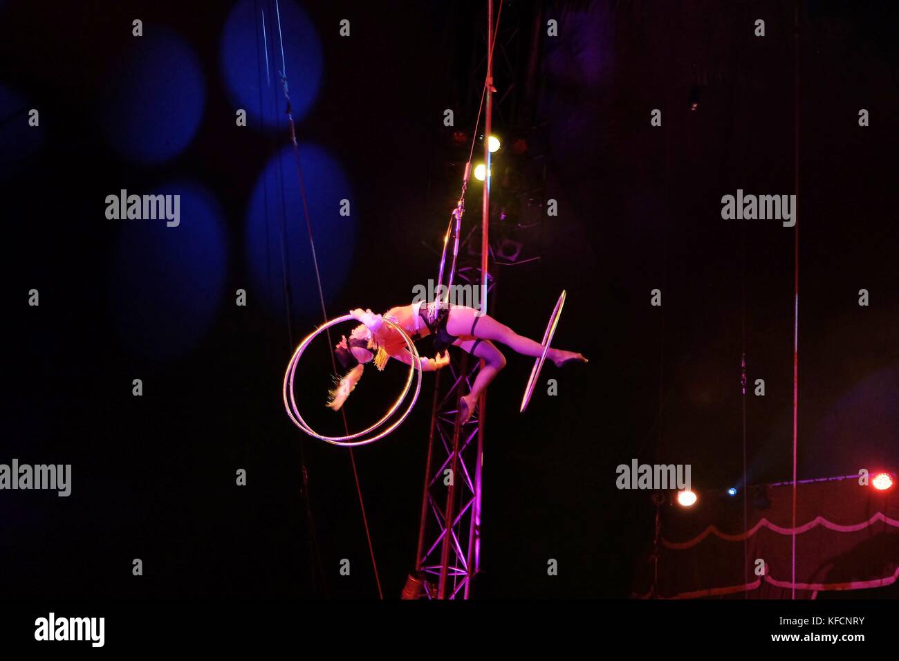 circus performers hoola hoop Stock Photo - Alamy