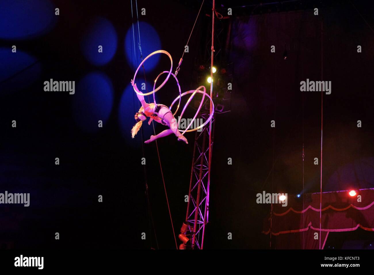 circus performers hoola hoop Stock Photo - Alamy