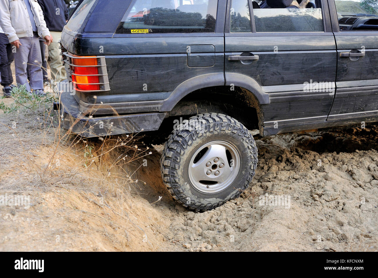 A big wheel of off-road car in close up Stock Photo - Alamy