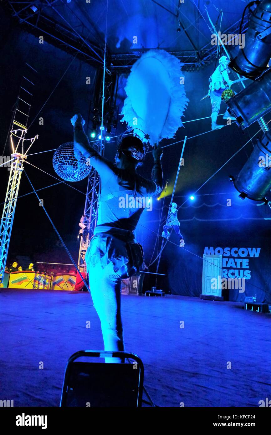 circus performers tight rope walkers Stock Photo - Alamy