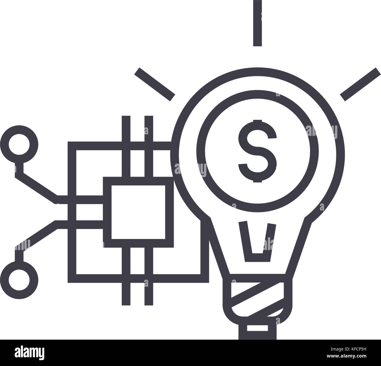 innovation technology concept vector thin line icon, symbol, sign ...