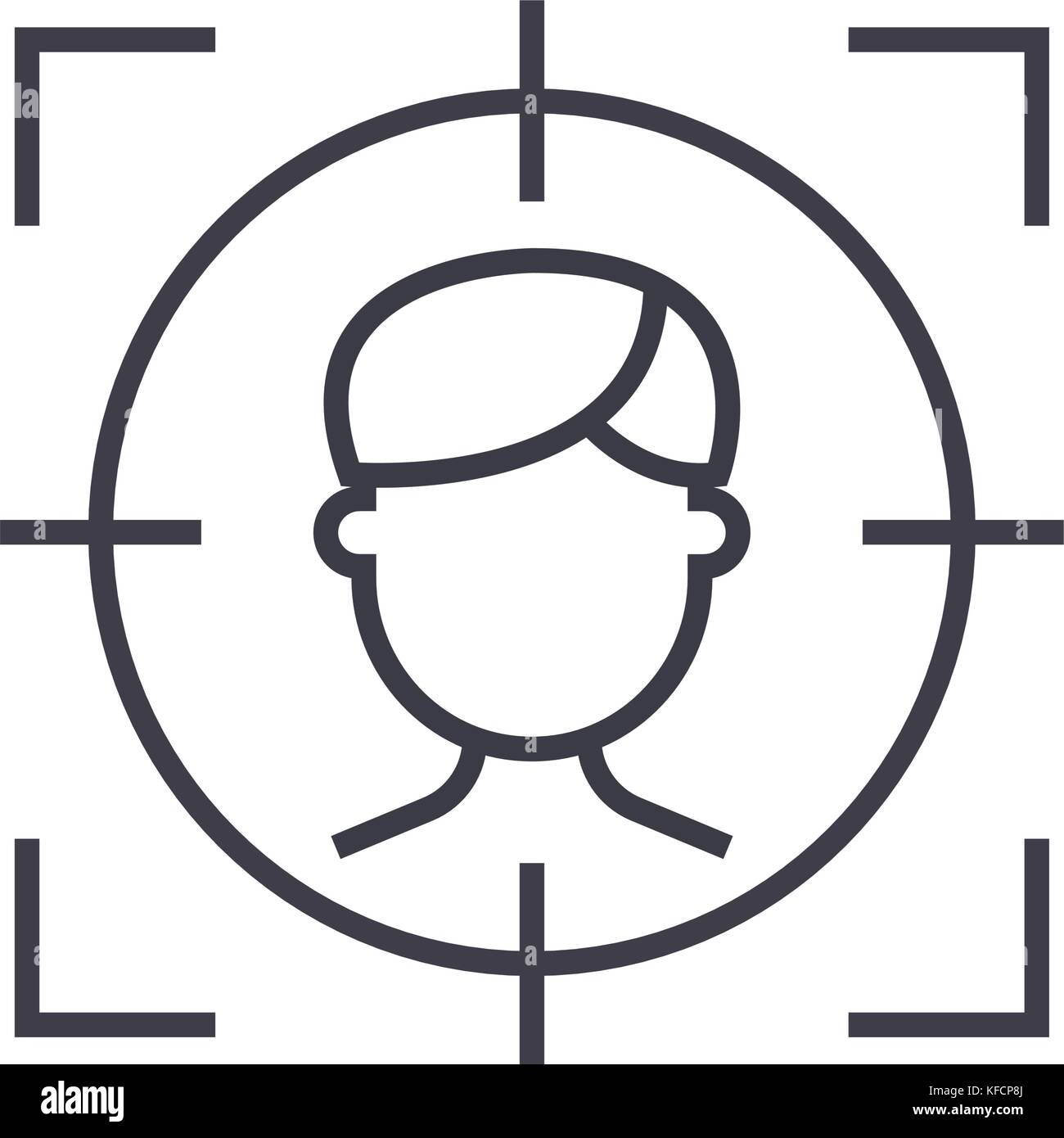 target employee concept vector thin line icon, symbol, sign ...